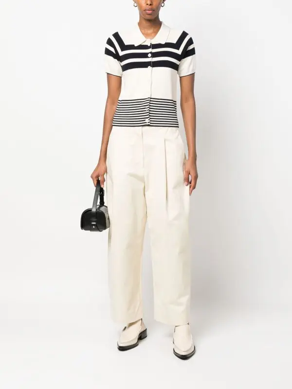 Studio Nicholson High-waisted Wide-leg Trousers - White