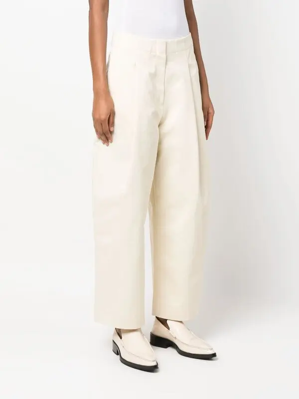 Studio Nicholson High-waisted Wide-leg Trousers - White
