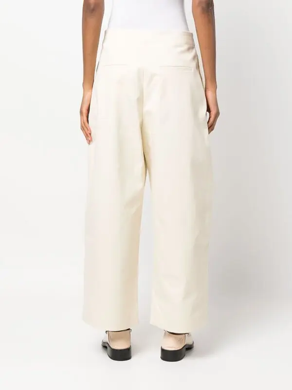 Studio Nicholson High-waisted Wide-leg Trousers - White