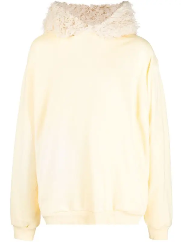 Marni Cotton Blend Faux Fur Trimmed Hoodie