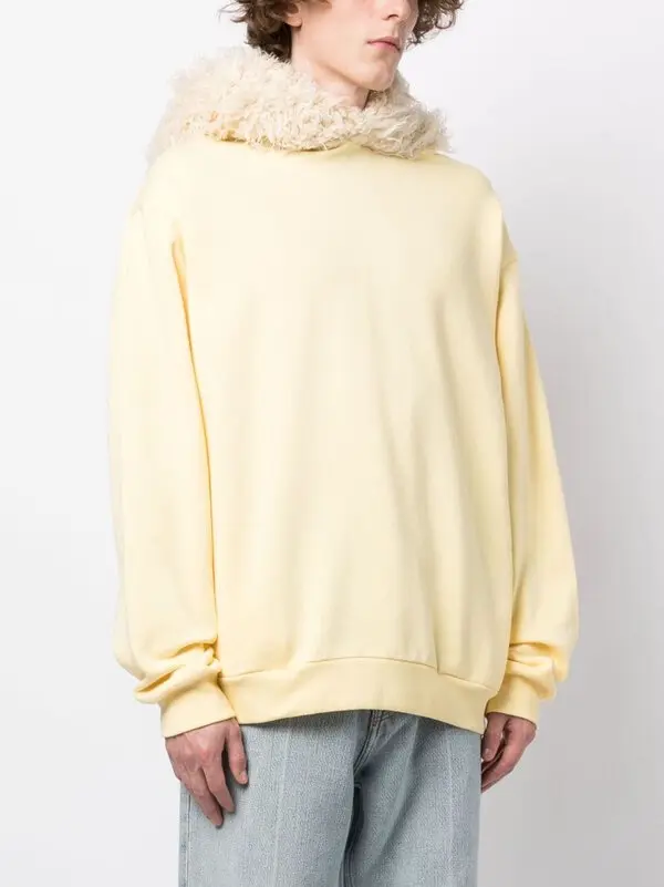 Marni Cotton Blend Faux Fur Trimmed Hoodie