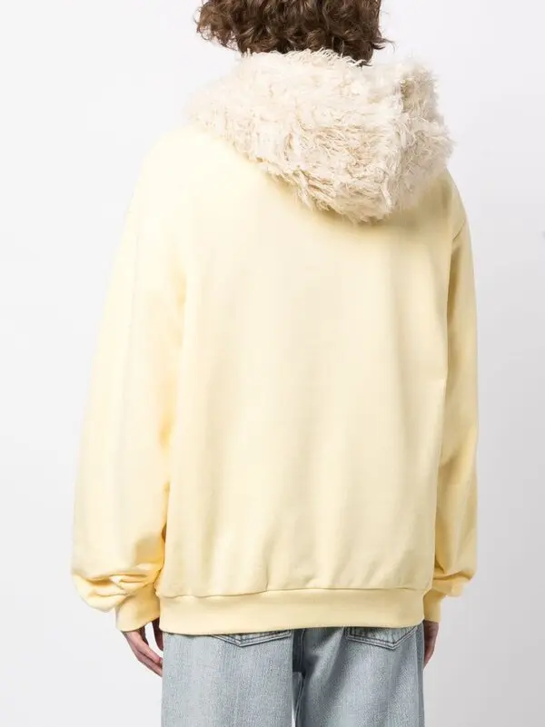 Marni Cotton Blend Faux Fur Trimmed Hoodie