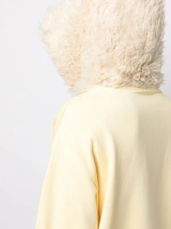 Marni Cotton Blend Faux Fur Trimmed Hoodie