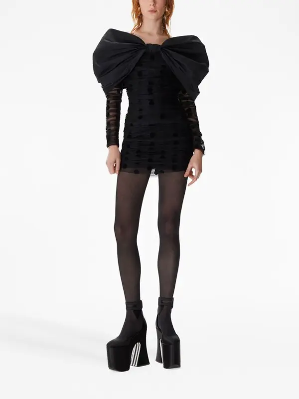 Nina Ricci Oversized Bow Tulle Dress
