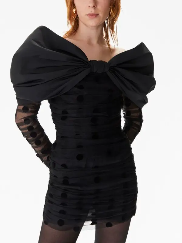 Nina Ricci Oversized Bow Tulle Dress