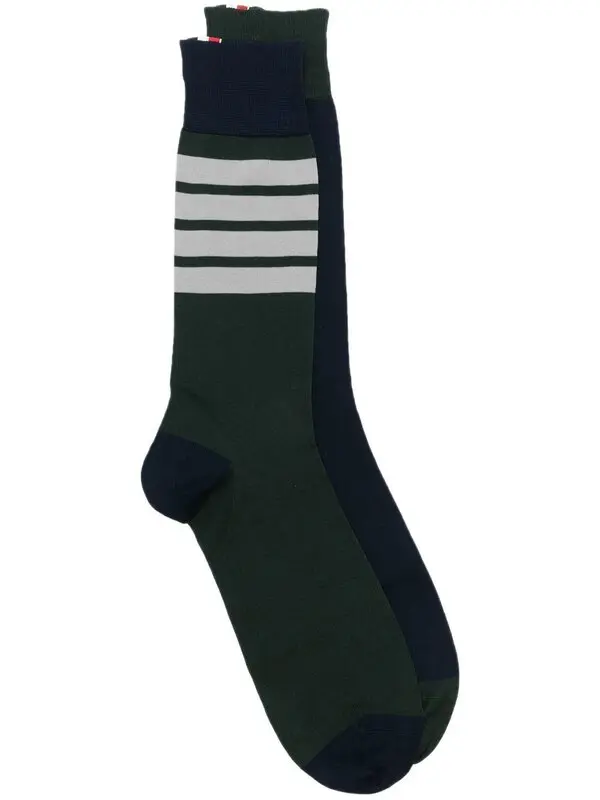 Thom Browne 4-bar Stripe Mid-calf Socks - Green