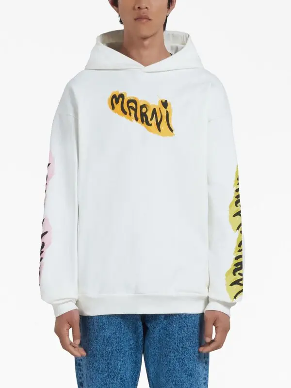 Marni Graffiti-print Cotton Hoodie