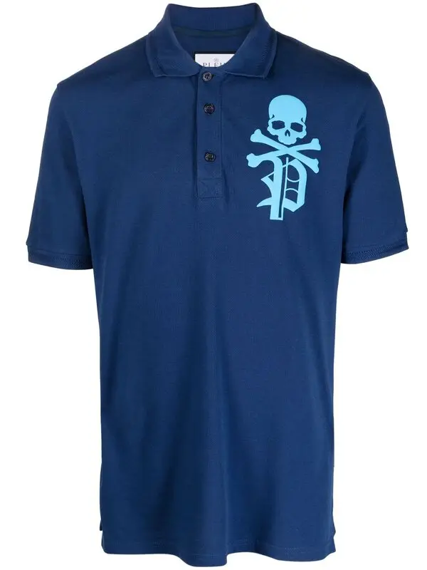 Philipp Plein Skull & Bones Logo-print T-shirt - Blue