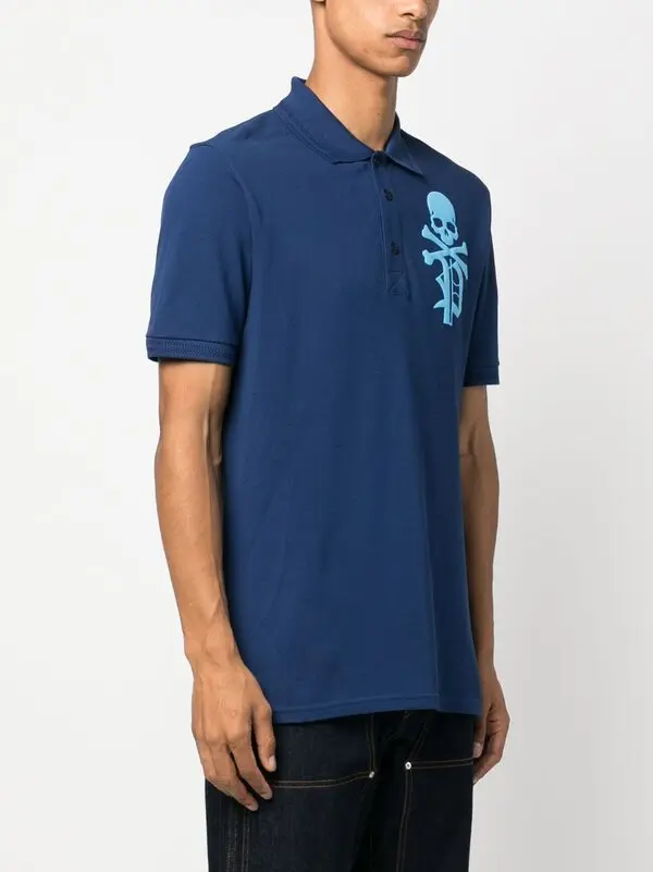 Philipp Plein Skull & Bones Logo-print T-shirt - Blue