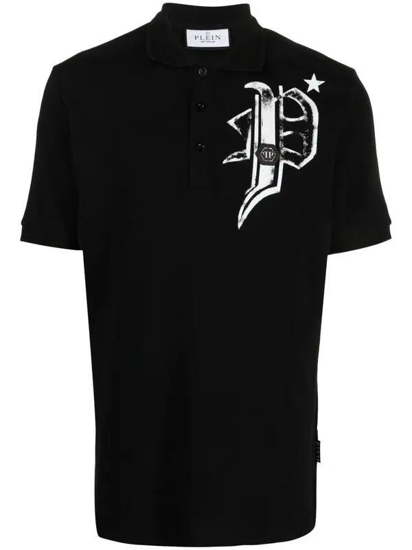 Philipp Plein Skull & Bones Jersey Polo Shirt