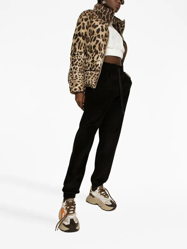 Dolce & Gabbana Leopard-print Padded Jacket - Brown