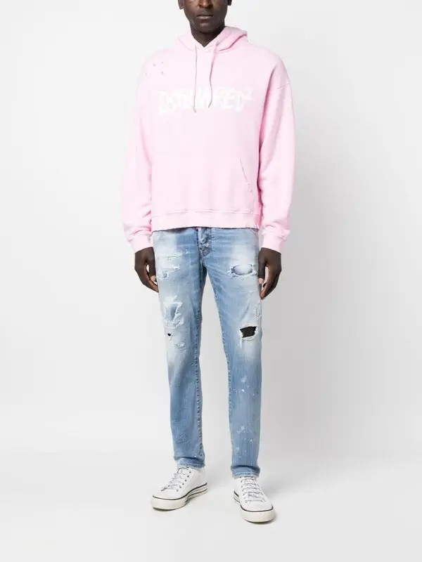Dsquared2 Distressed-finish Cotton Hoodie