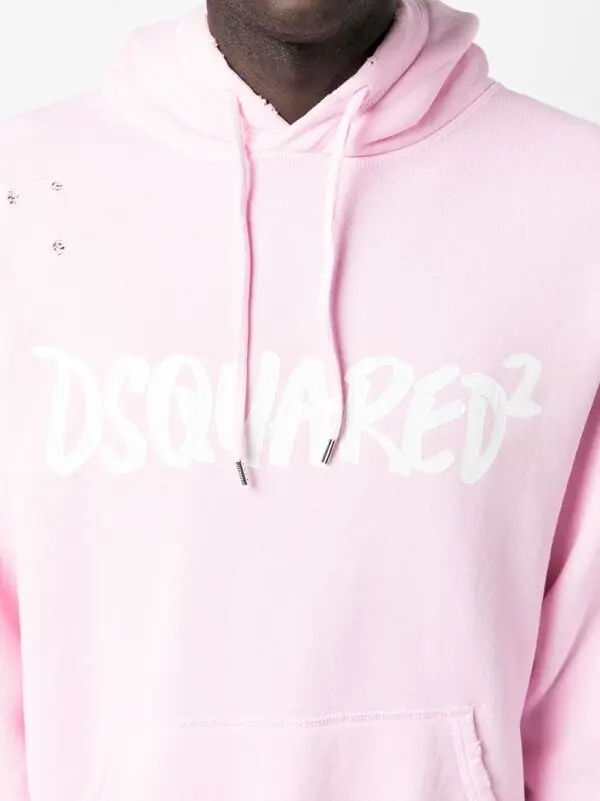 Dsquared2 Distressed-finish Cotton Hoodie