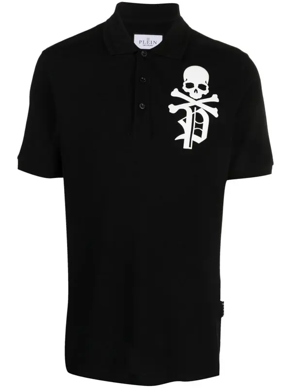 Philipp Plein Skull & Bones Piqué Polo Shirt