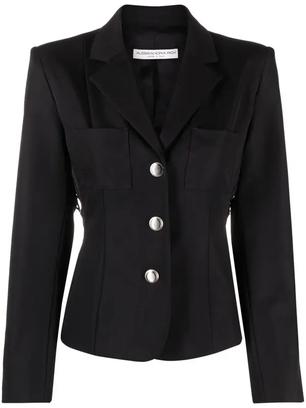 Alessandra Rich Wool-blend Blazer With Lace-up Detail