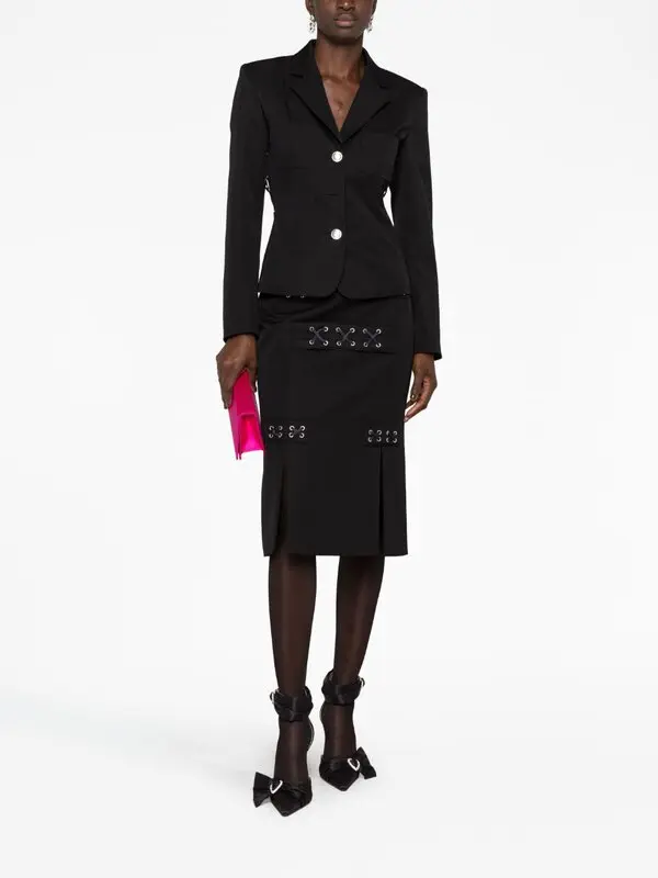 Alessandra Rich Wool-blend Blazer With Lace-up Detail