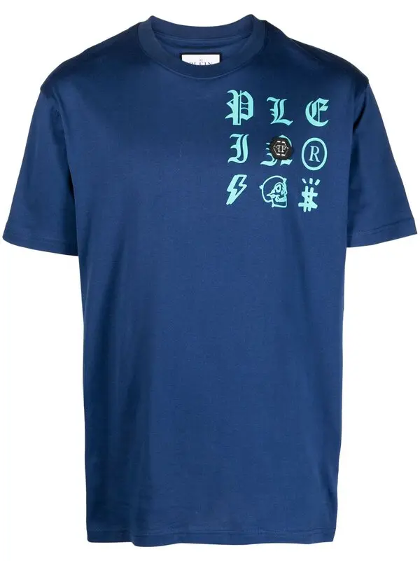 Philipp Plein Gothic Plein Logo-print T-shirt - Blue