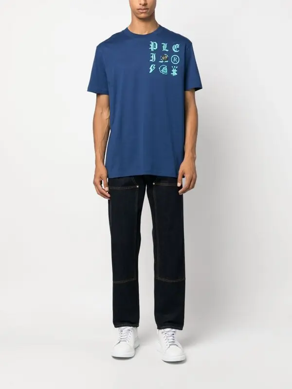 Philipp Plein Gothic Plein Logo-print T-shirt - Blue