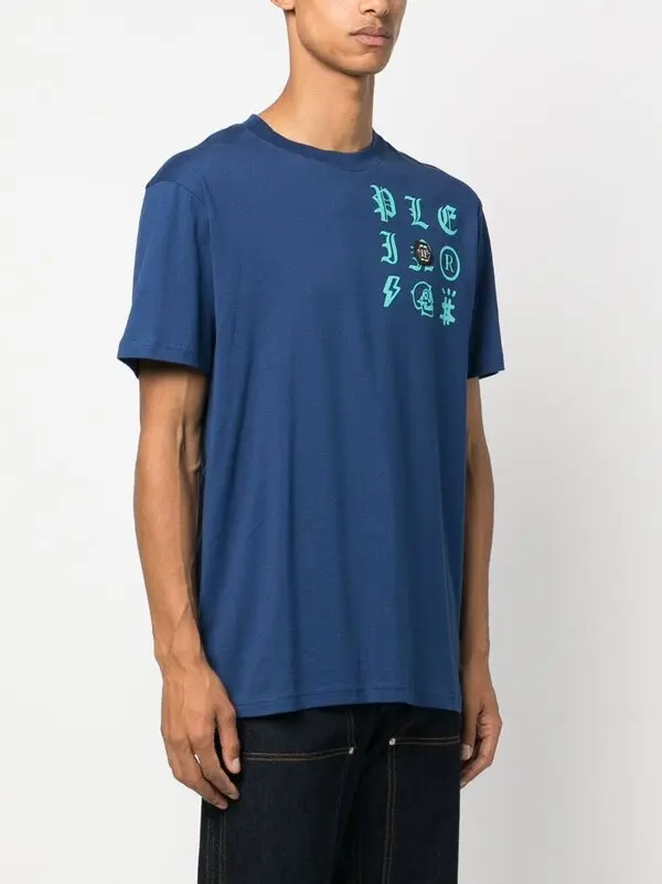 Philipp Plein Gothic Plein Logo-print T-shirt - Blue