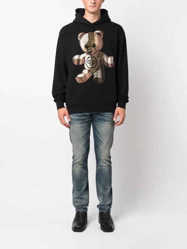 Philipp Plein Rhinestone-embellished Teddy Bear Hoodie