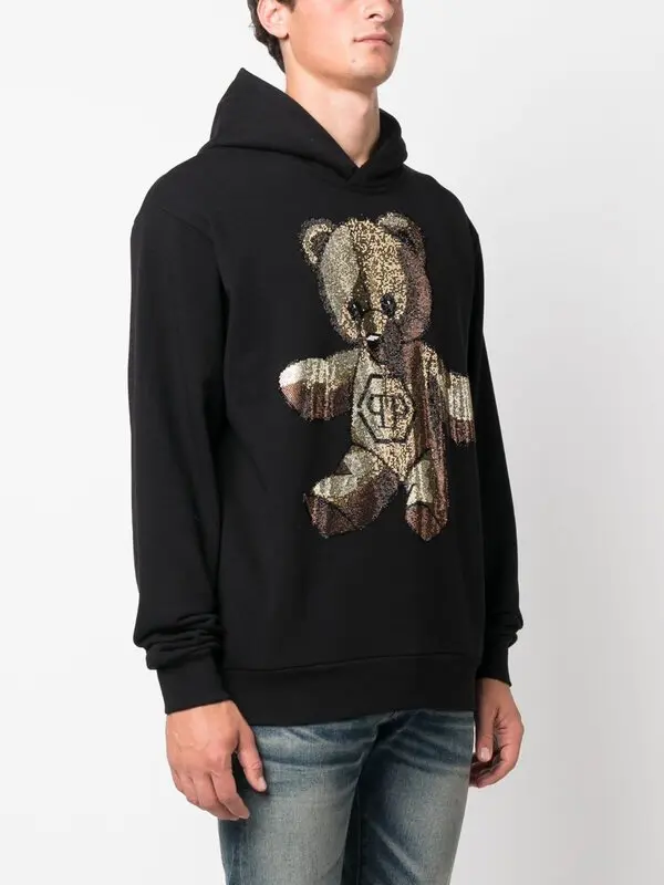 Philipp Plein Rhinestone-embellished Teddy Bear Hoodie