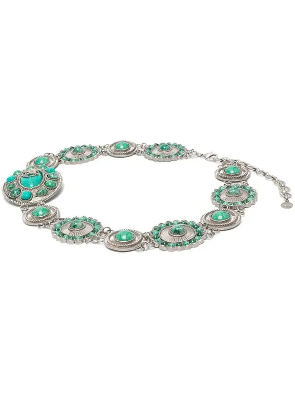 Roberto Cavalli Gemstone-embellished Chain Belt - Silver