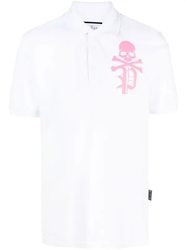 Philipp Plein Skull & Bones Polo Shirt - White