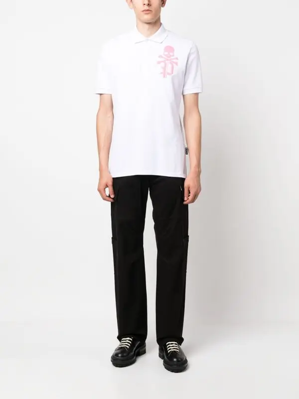Philipp Plein Skull & Bones Polo Shirt - White