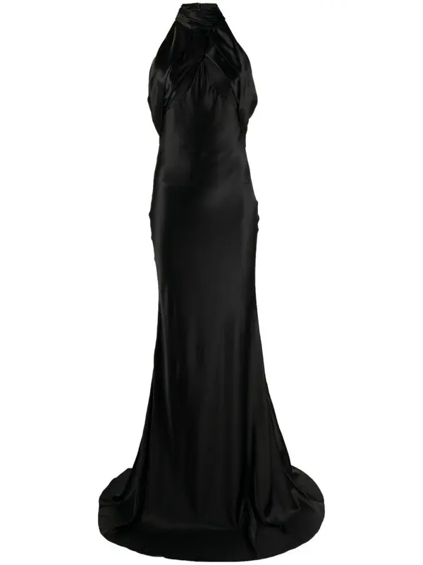 Rachel Gilbert Audrey Halterneck Gown - Black