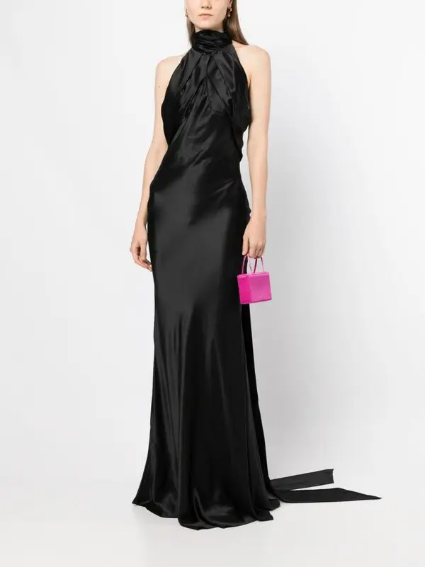 Rachel Gilbert Audrey Halterneck Gown - Black