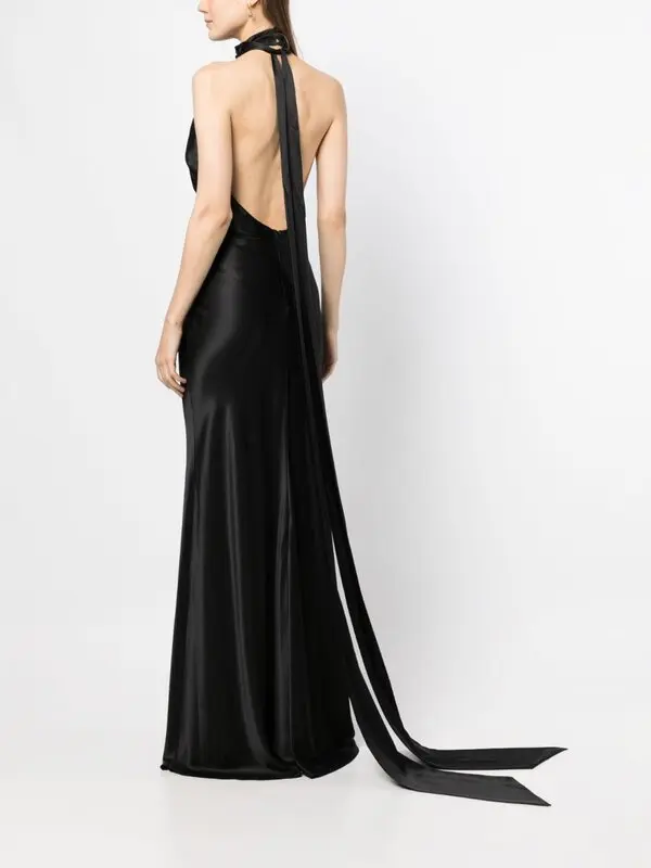 Rachel Gilbert Audrey Halterneck Gown - Black