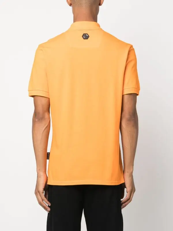 Philipp Plein Skull-print Short-sleeve Polo Shirt - Orange
