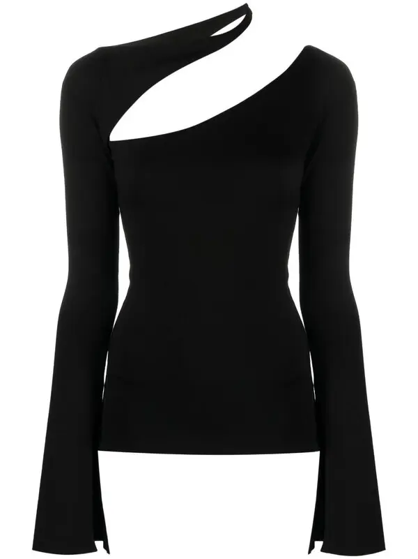 MANURI Sandy Cut-out Blouse - Black