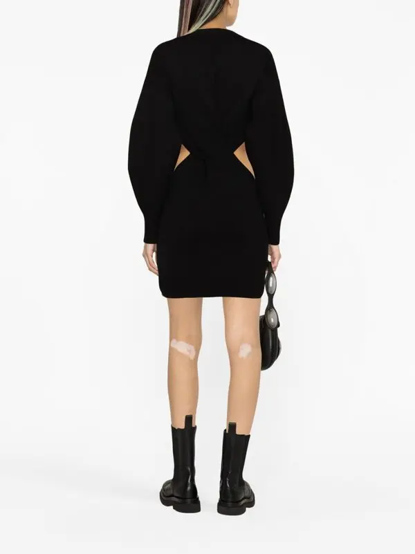 Alexander McQueen Cut-out Ribbed-knit Minidress