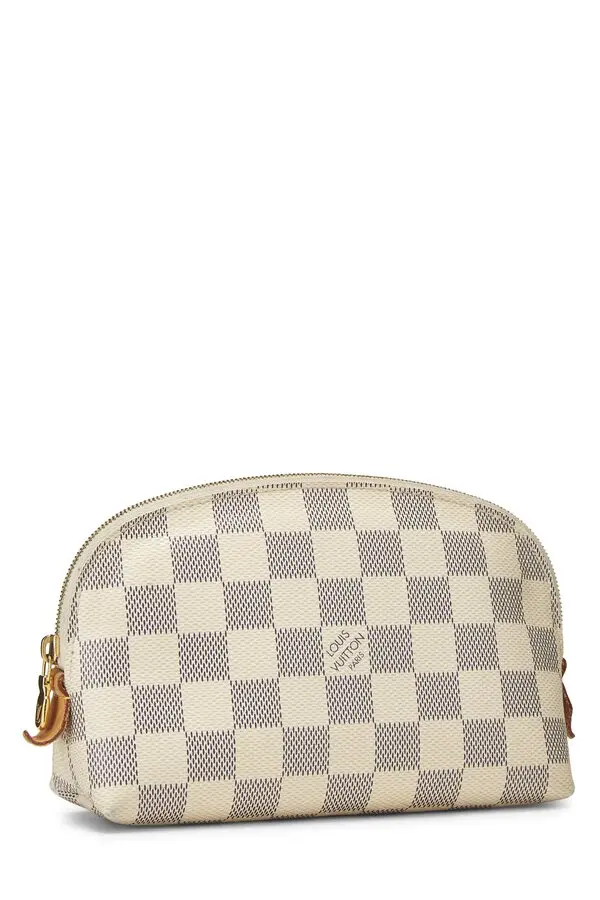 LOUIS VUITTON Damier Azur Pochette Cosmetique Bag - White