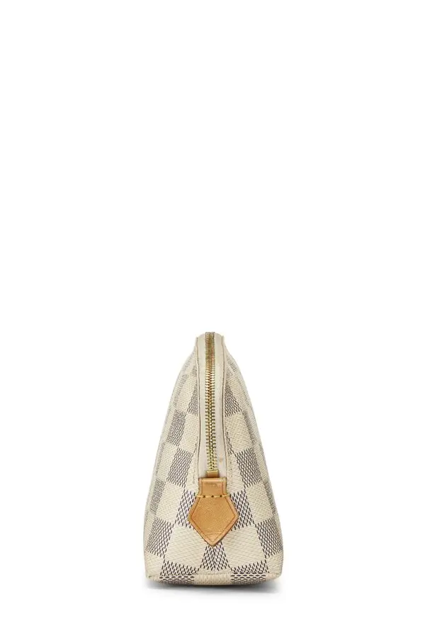LOUIS VUITTON Damier Azur Pochette Cosmetique Bag - White