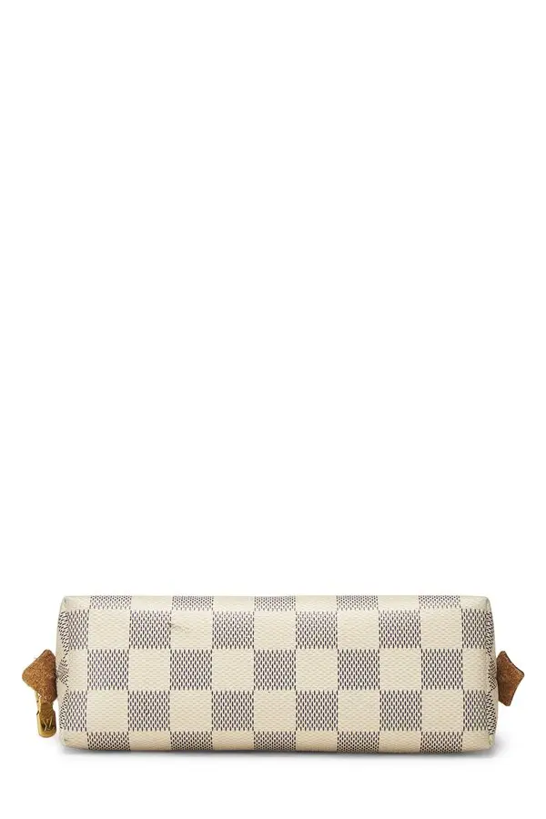 LOUIS VUITTON Damier Azur Pochette Cosmetique Bag - White