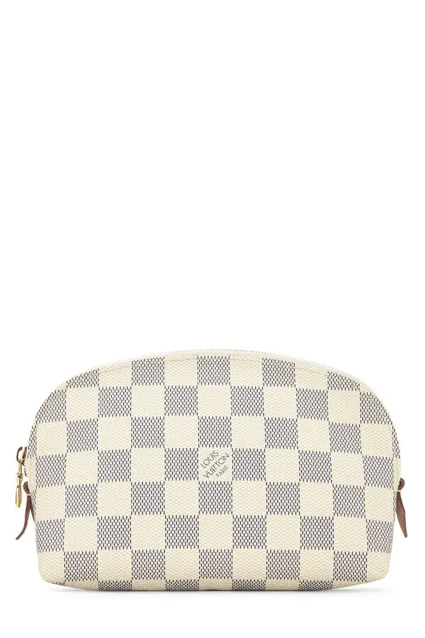 LOUIS VUITTON Damier Azur Pochette Cosmetique Bag - White