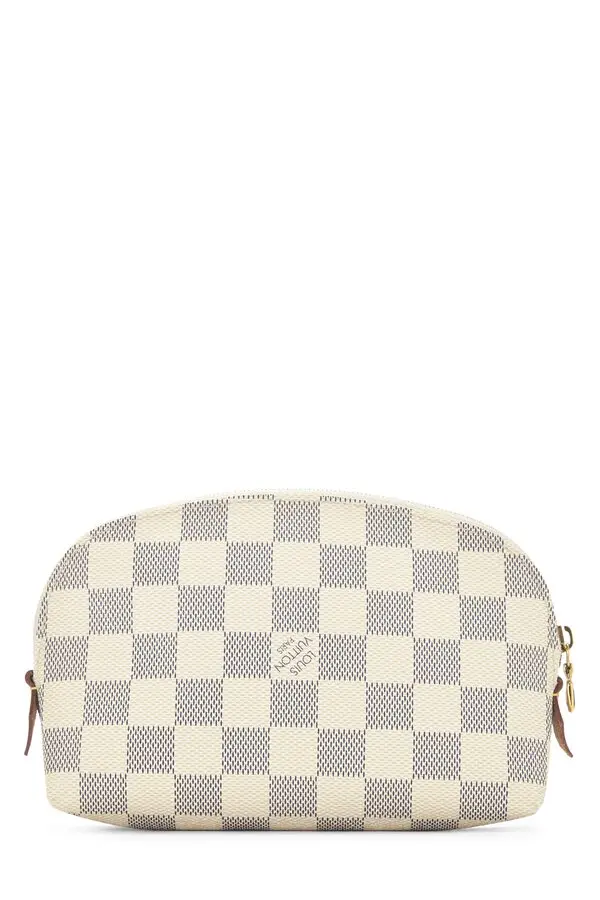 LOUIS VUITTON Damier Azur Pochette Cosmetique Bag - White