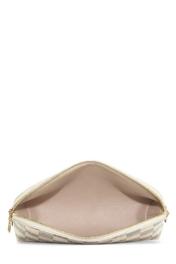 LOUIS VUITTON Damier Azur Pochette Cosmetique Bag - White