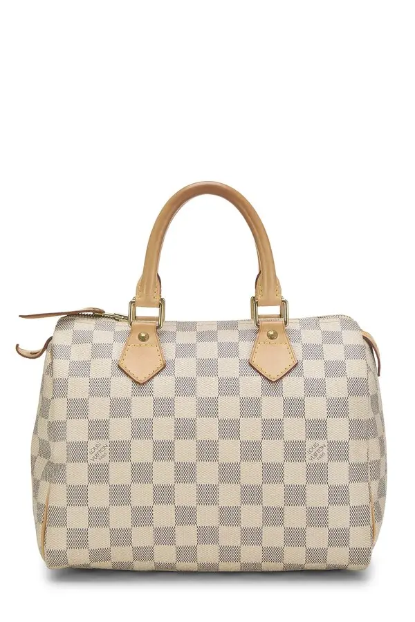 LOUIS VUITTON Damier Azur Speedy 25 - White