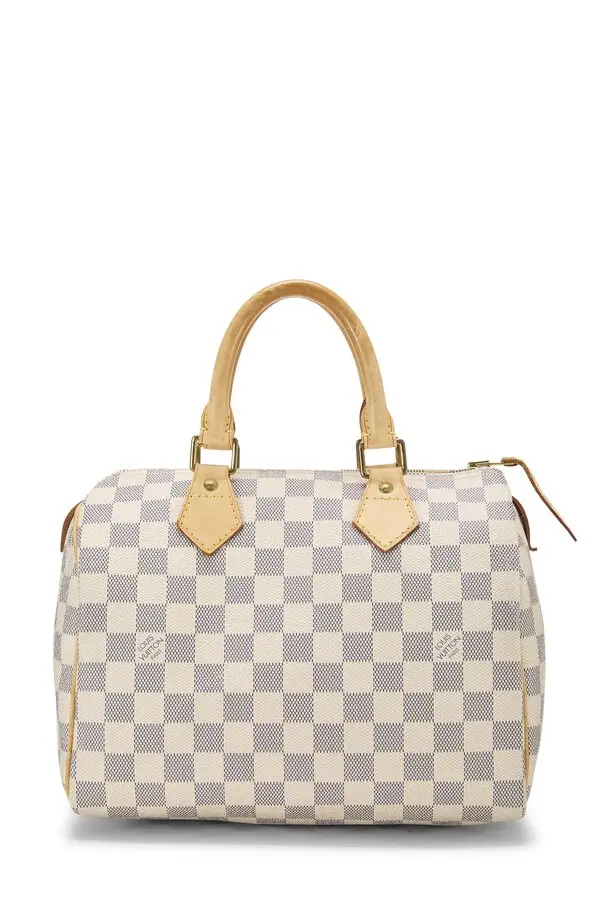 LOUIS VUITTON Speedy 25 Damier Azur - White