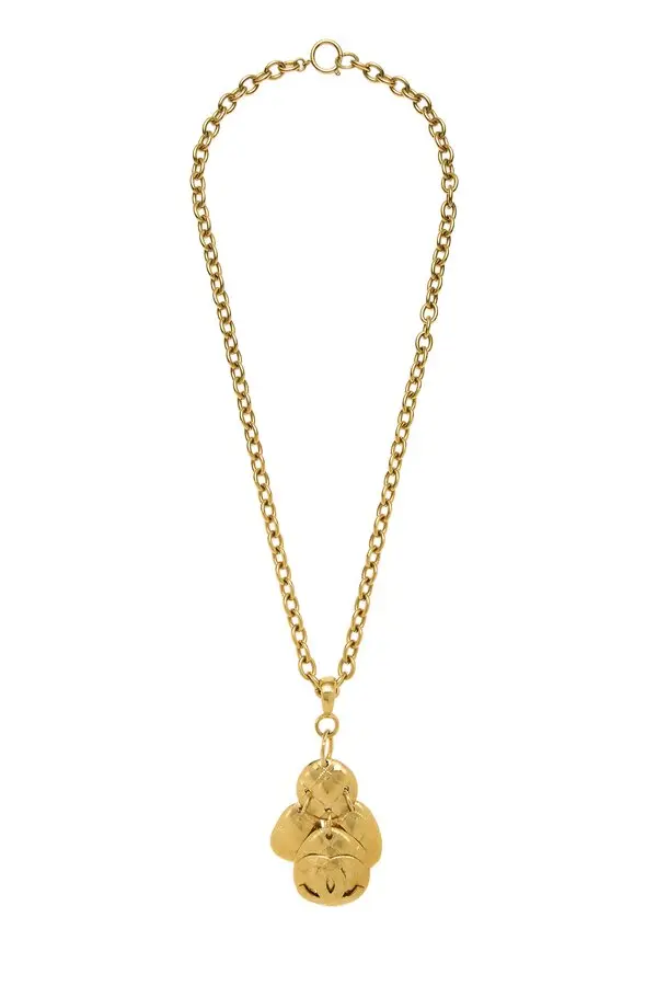 Chanel Quilted 'cc' Logo Pendant Necklace - Gold