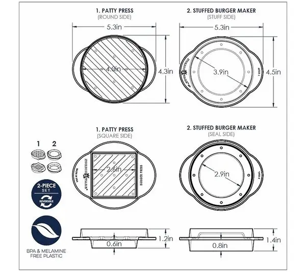 NORDICWARE Stuffed Burger Maker And Patty Pres