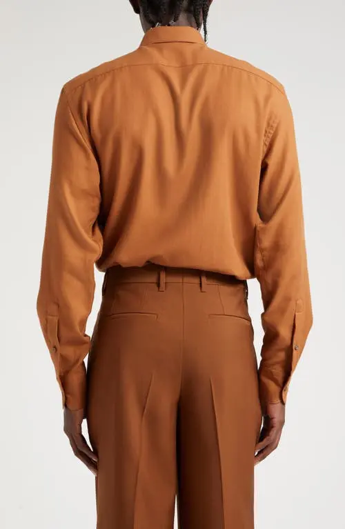 Zegna Cashco Cotton & Cashmere Button-up Shirt - Vicuna