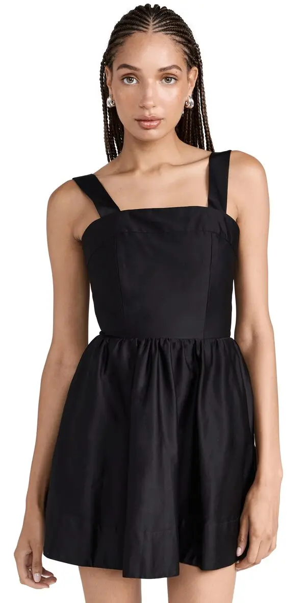 flattering black mini dress Irina White Sequin Mini Dress with Black Bow S