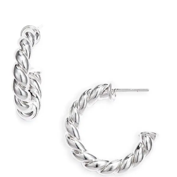 CHILD OF WILD Twisted Hoop Earrings - Silver