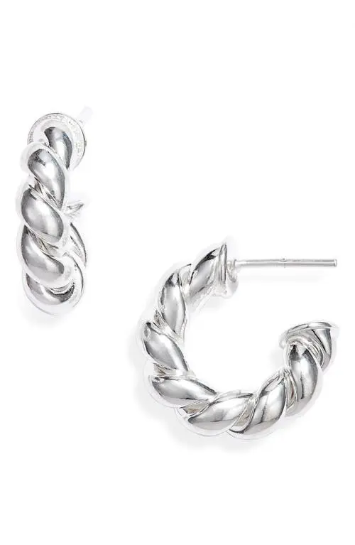 CHILD OF WILD Twisted Sister Small Hoop Earrings - Silver