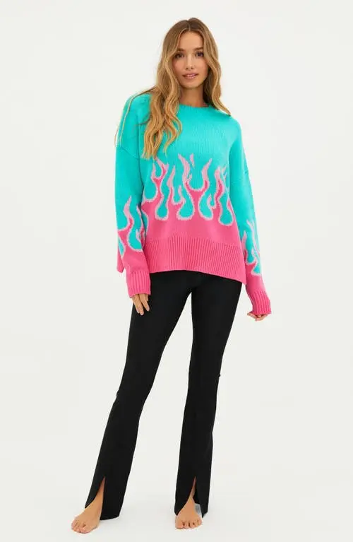 Beach Riot Callie Jacquard Flames Sweater