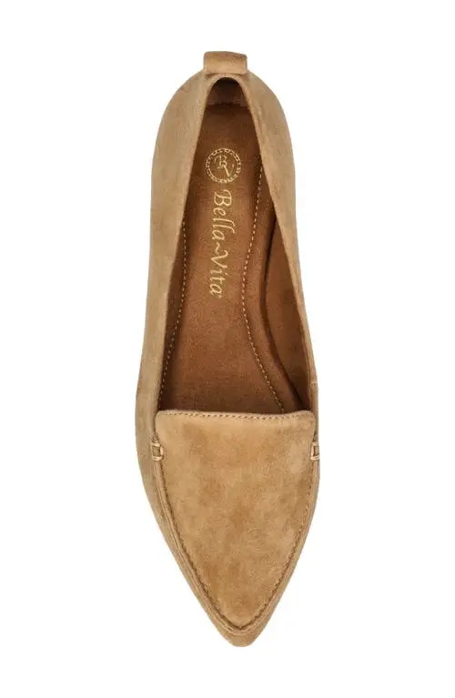 BELLA VITA Alessi Pointed Toe Loafer - Cognac Suede Leather